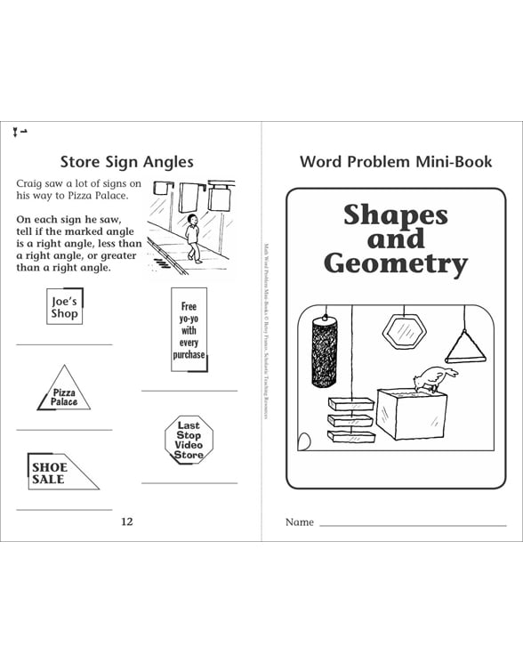 Shapes and Geometry: Word Problems | Printable Mini-Books