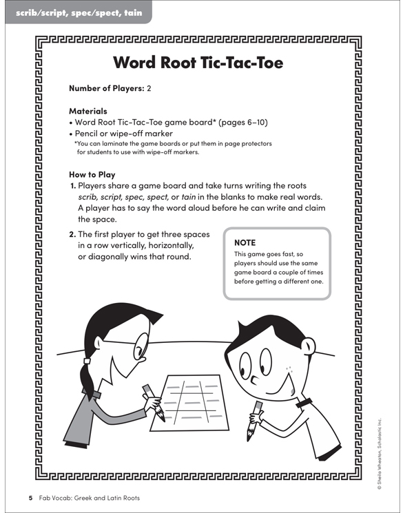 Fab Vocab Packet: scrib/script, spec/spect, tain | Printable Skills Sheets
