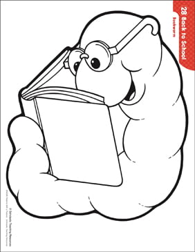 bookworm coloring sheet