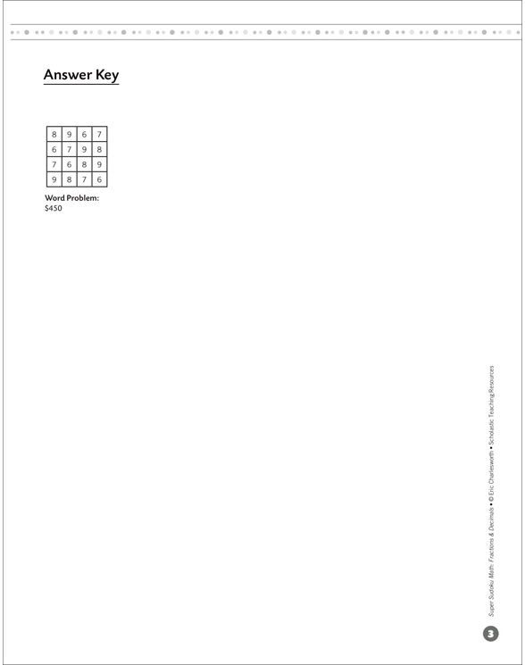 Sudoku Puzzle & Word Problem: Finding the Fraction of a Whole ...
