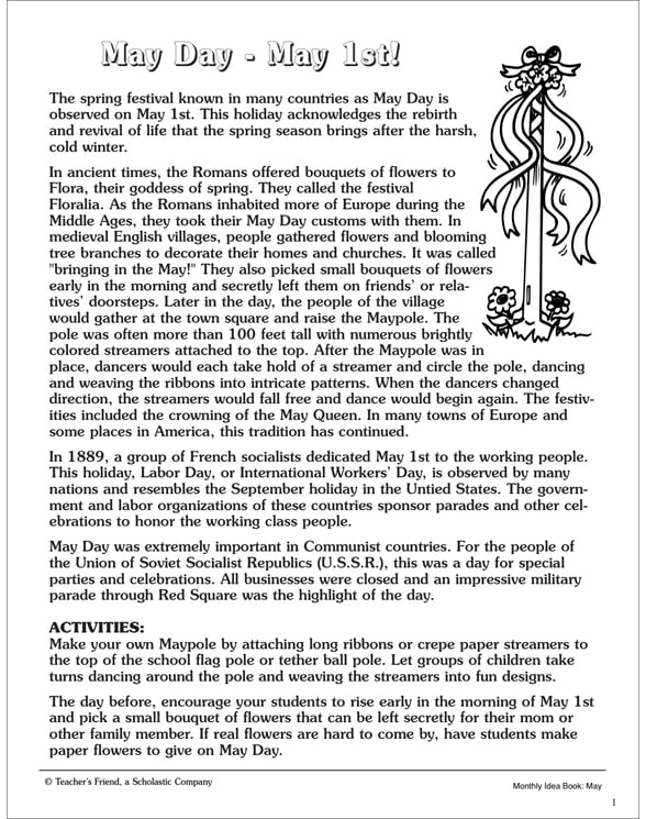 May Day: Customs and Traditions | Printable Texts, Lesson Plans and Ideas