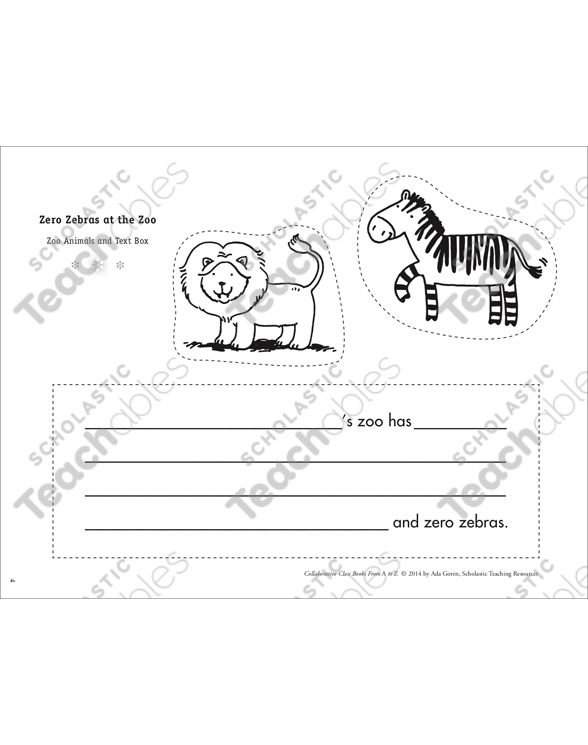Zero Zebras at the Zoo: Letter Z Collaborative Class Book | Printable ...