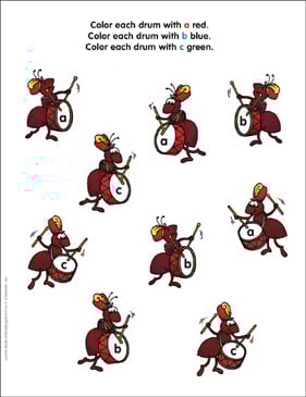 the ants go marching coloring pages