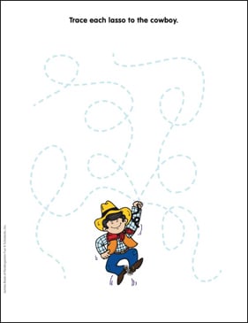 Cowboy Lasso Coloring Page