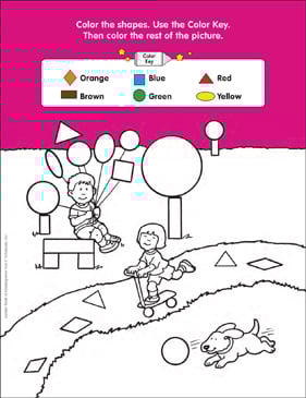 key coloring pages preschool shapes