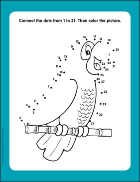 Parrot Drawing For Kids With Numbers