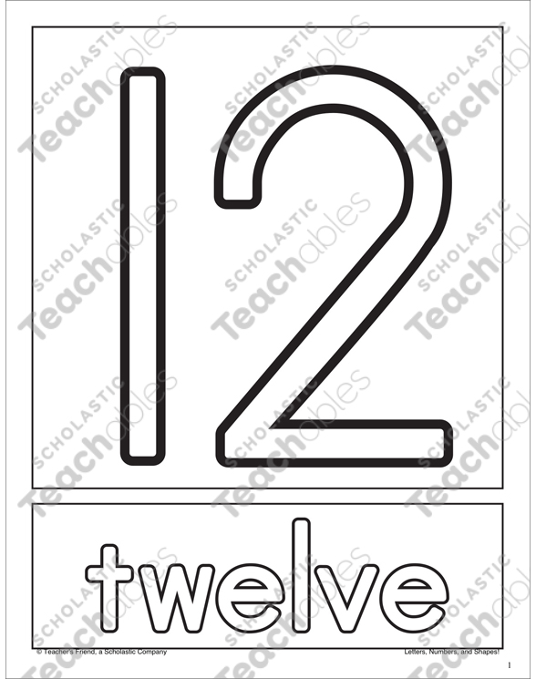 printable number 12 coloring pages