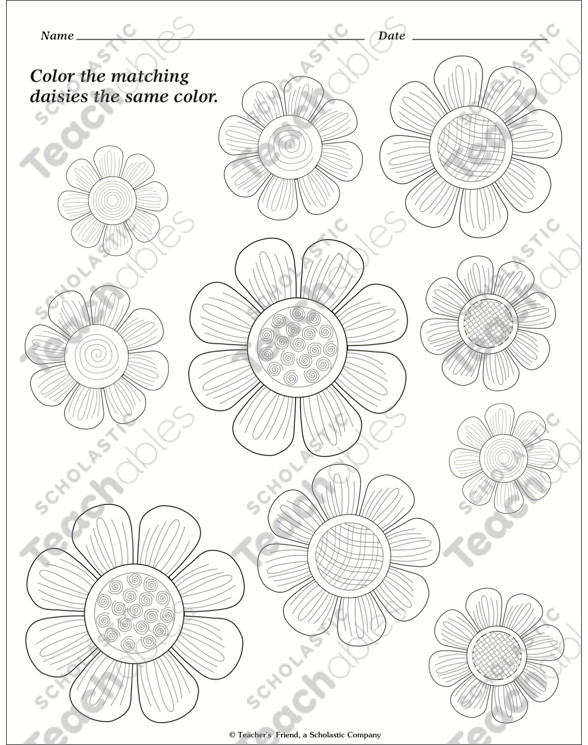 daisy petal coloring sheet printable