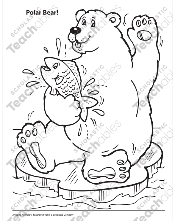 polar bear love coloring pages