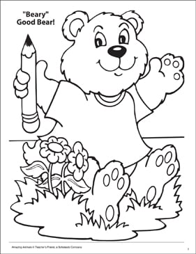 bear template coloring pages