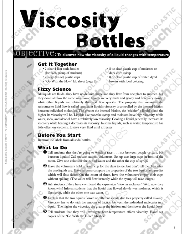 Viscosity Worksheet