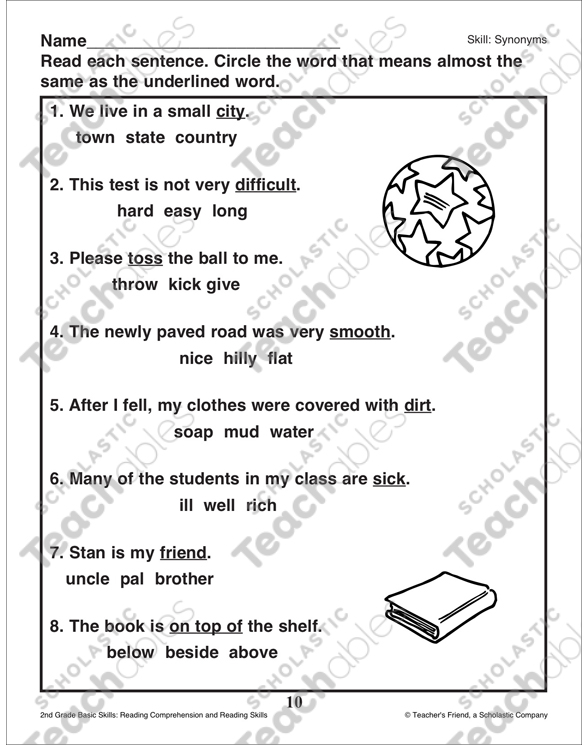 Synonyms: Circle the Word | Printable Skills Sheets