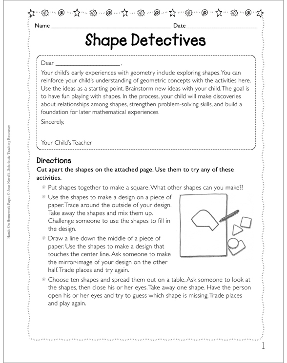Shape Detectives (Early Geometry Skills) | Printable Skills Sheets