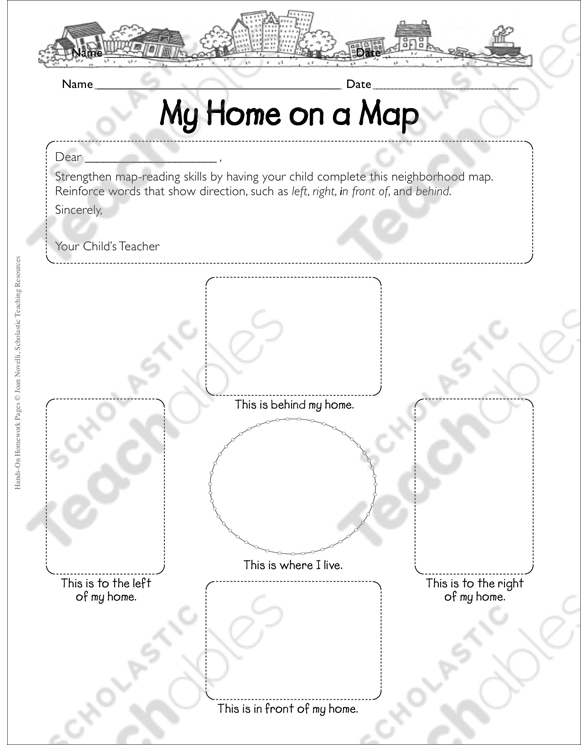 My Home on a Map (Directionality) | Printable Maps and Graphic Organizers