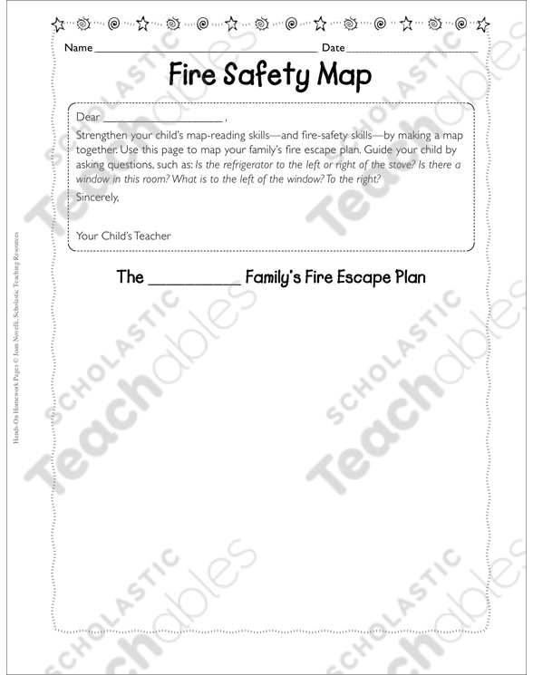 Fire Safety Map (Map-Reading Skills) | Printable Forms, Record Sheets ...