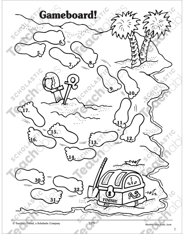 Treasure Hunt Game Board | Printable Game Boards and Skills Sheets