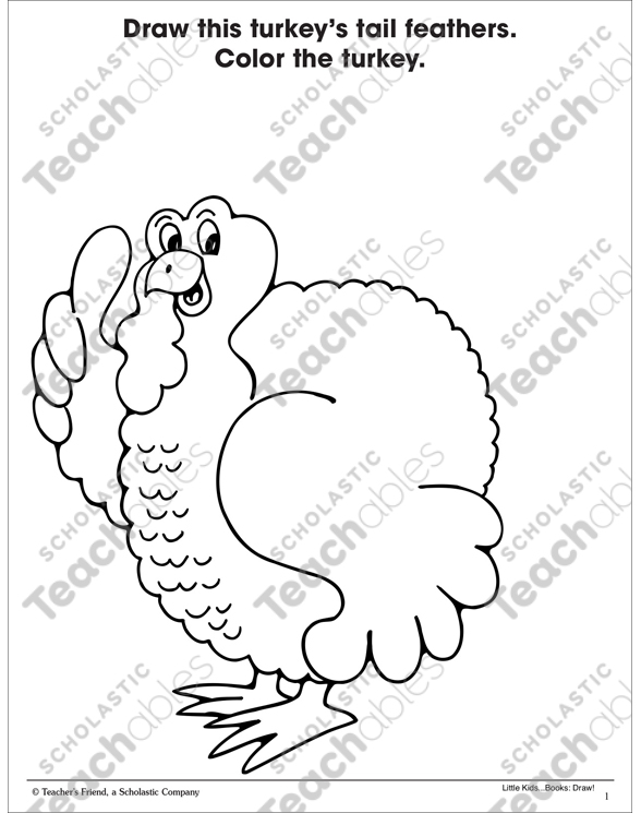 coloring pages of turkey feathers