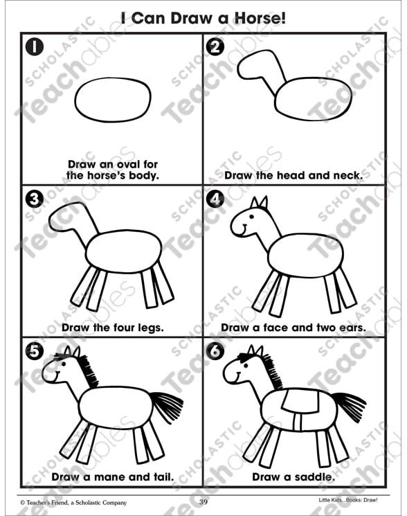 how to draw basic horse
