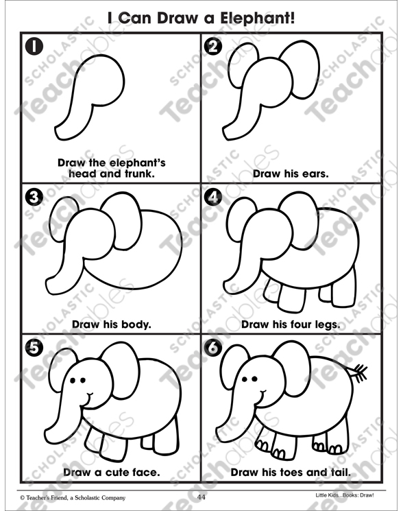 how to draw elephant tail