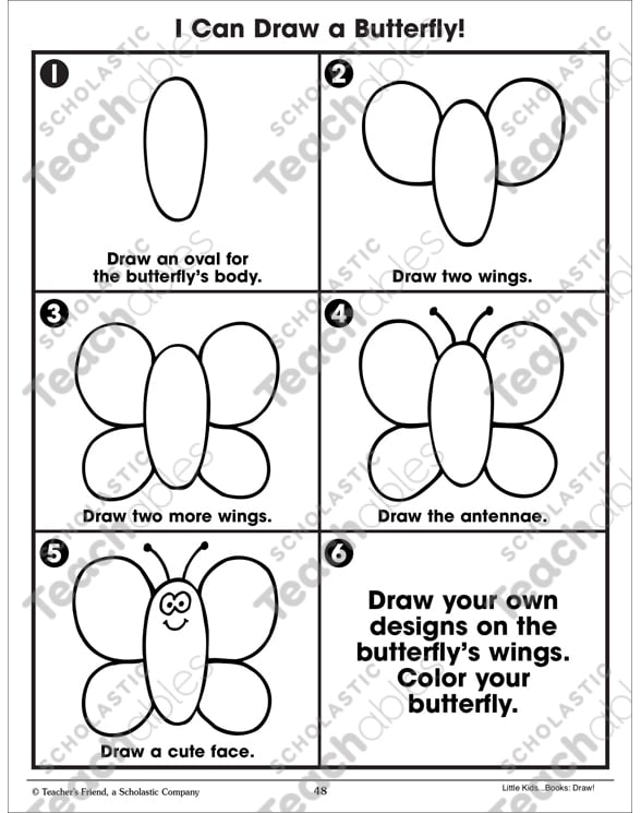 how to draw butterfly body
