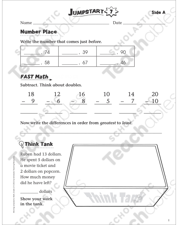 Independent Practice: Grade 2 Math Jumpstart 7 | Printable Skills ...