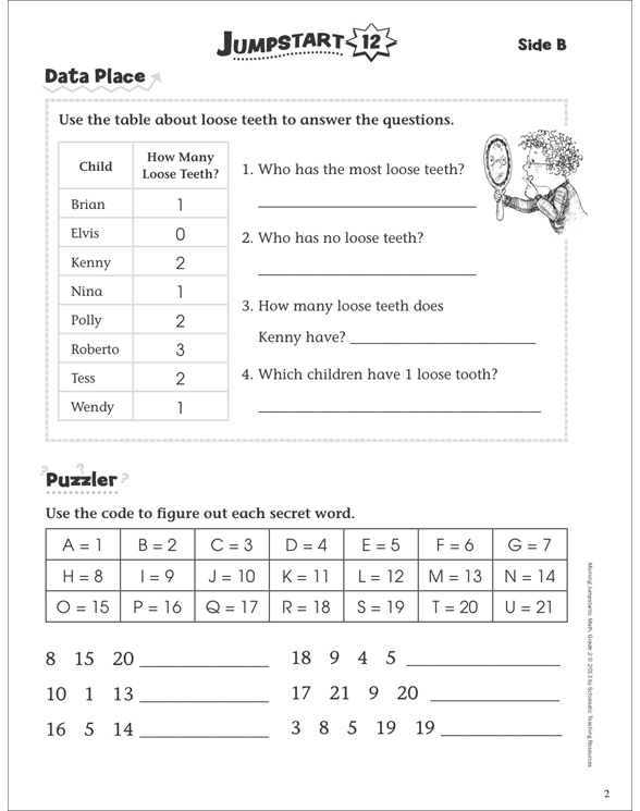 Independent Practice: Grade 2 Math Jumpstart 12 | Printable Skills ...