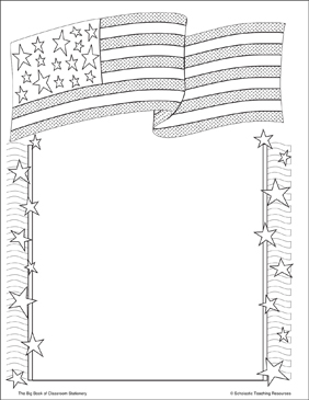Printable Paper Lined With American Flag