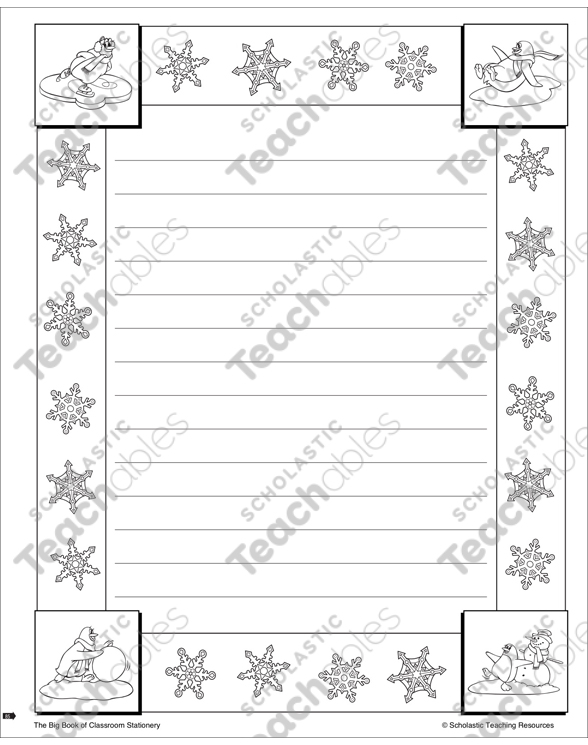 Printable Snowflake Writing Paper