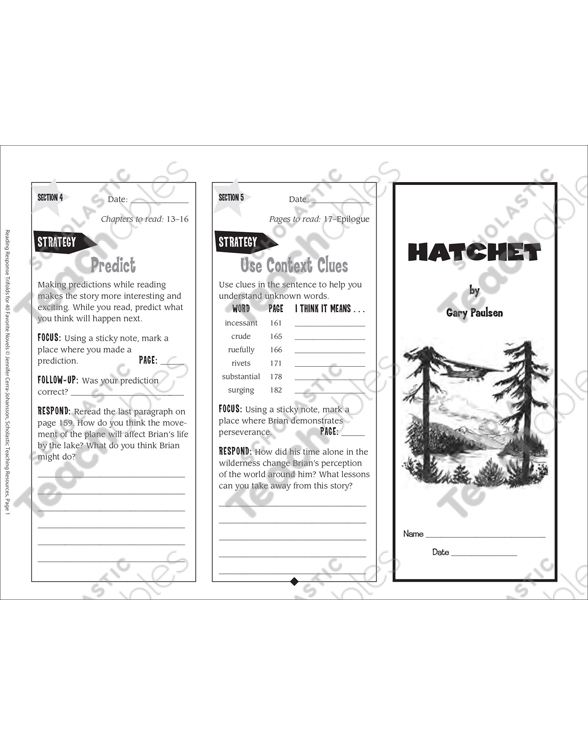 hatchet book coloring sheet