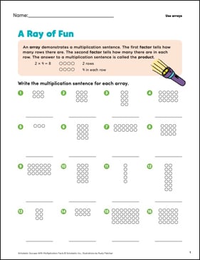 array worksheet for kids