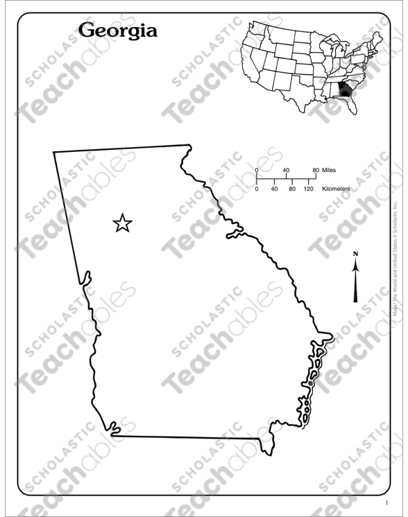 georgia state map coloring pages