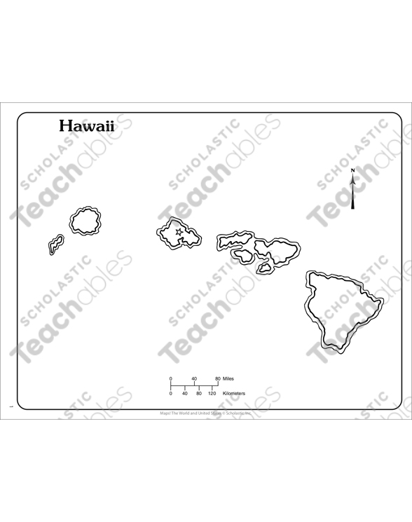 Hawaii State Outline Map Printable Maps And Skills Sheets