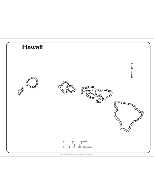 Hawaii: State Outline Map | Printable Maps and Skills Sheets