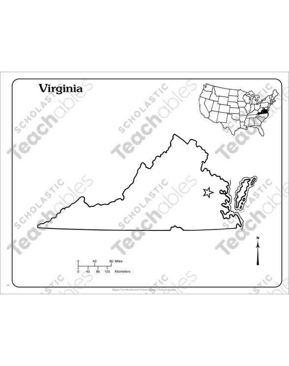 virginia state map coloring pages