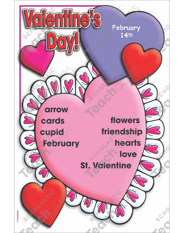 Valentine's Day Holiday Word Bank | Printable Charts and Signs