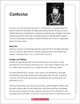 Confucius Worksheet