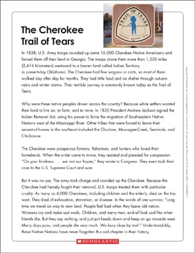 Trail Of Tears Worksheet Pdf Trail Of Tears | TPT