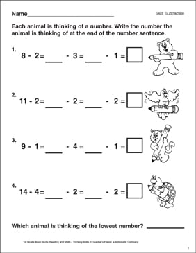 subtraction sentence