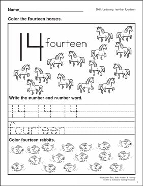 Number 14 Worksheet