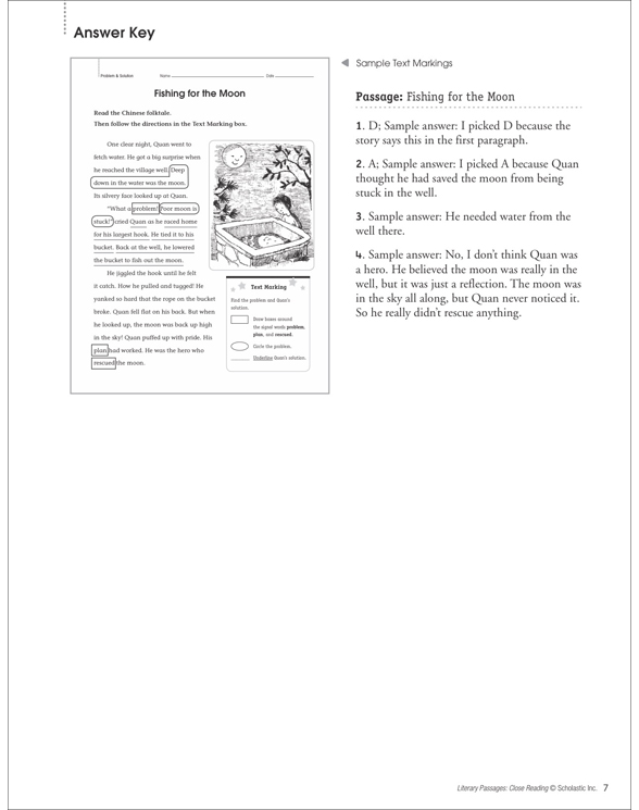 Fishing for the Moon: Close Reading Passage | Printable Lesson Plans ...