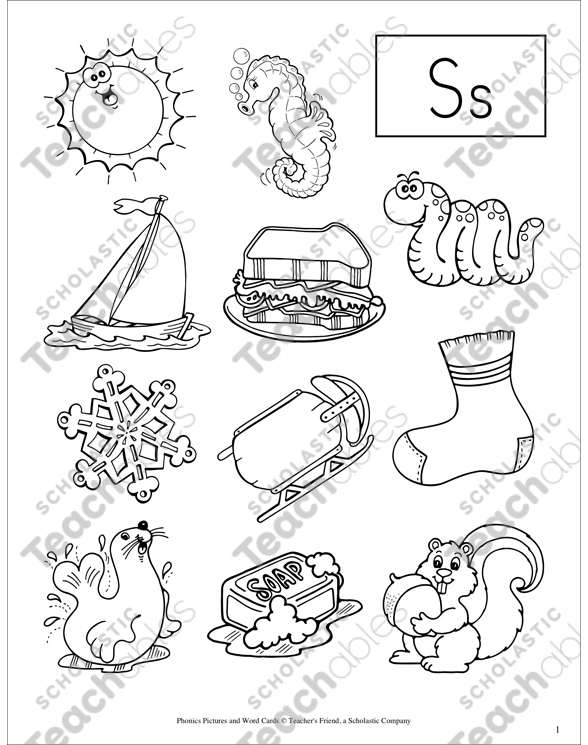 Letter Ss: Phonics Pictures | Printable Clip Art and Images