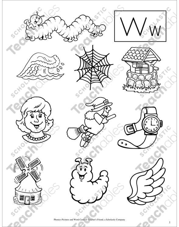 Letter Ww: Phonics Pictures | Printable Clip Art and Images