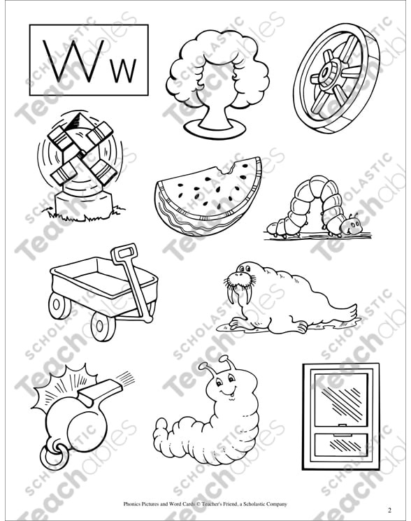 Letter Ww: Phonics Pictures | Printable Clip Art and Images