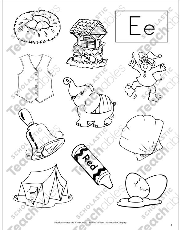 Short Ee: Phonics Pictures | Printable Clip Art and Images