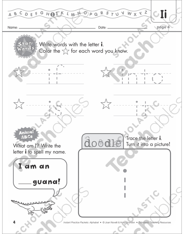 The Letter Ii: Alphabet Practice Packet | Printable Lesson Plans, Ideas ...