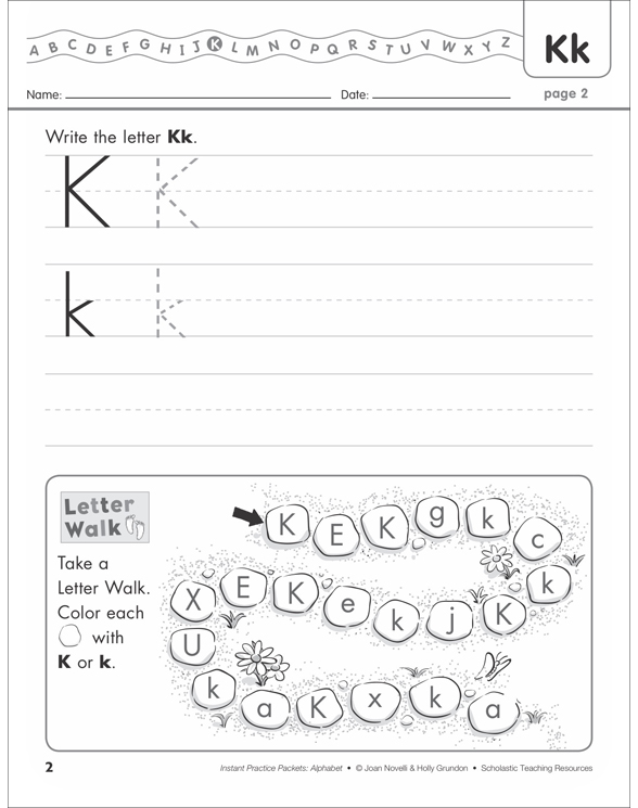 The Letter Kk: Alphabet Practice Packet | Printable Lesson Plans, Ideas ...