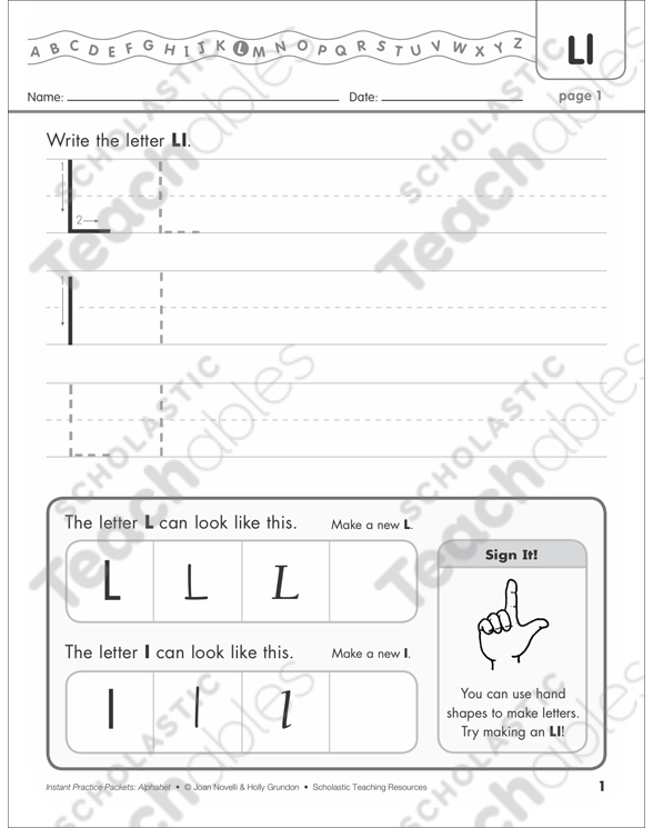 The Letter Ll: Alphabet Practice Packet | Printable Lesson Plans, Ideas ...