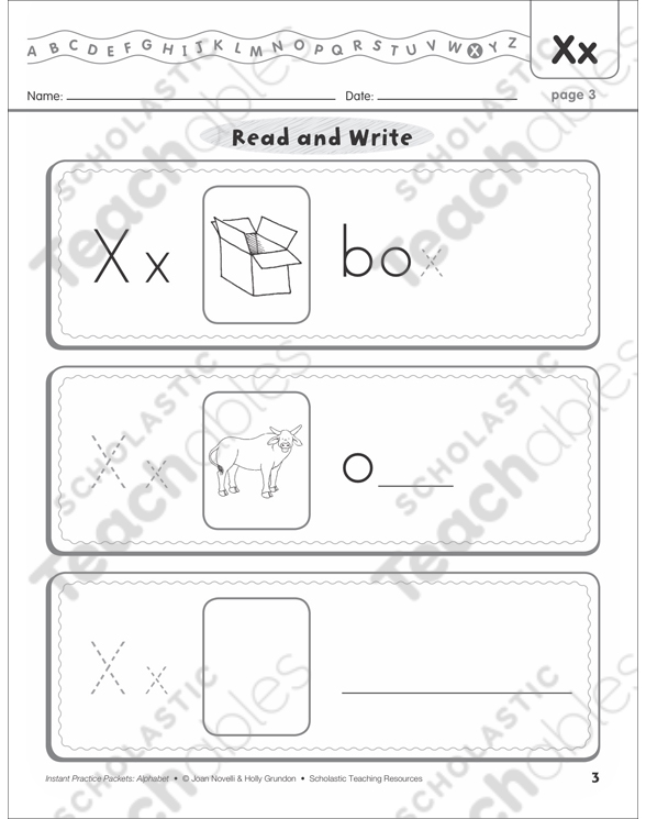 The Letter Xx: Alphabet Practice Packet | Printable Lesson Plans, Ideas ...