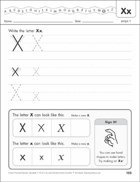 Xx Alphabet Printables Alphabet Activities: Learning My Letters [Xx]