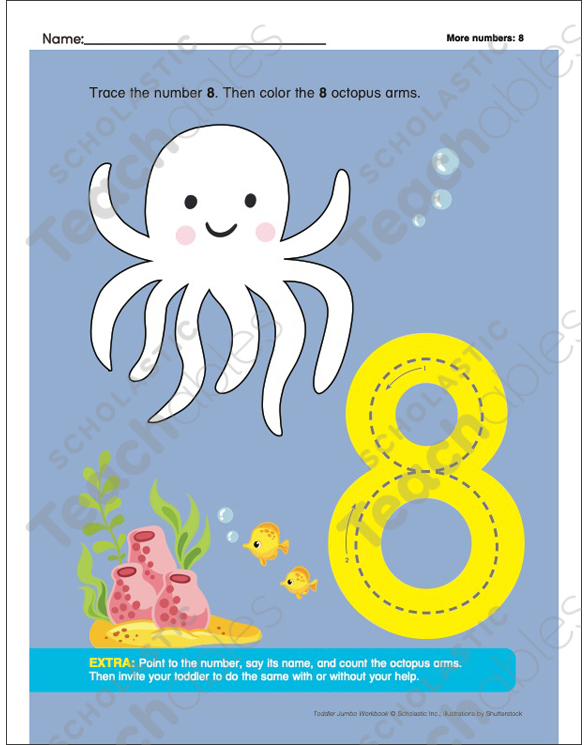 Octopus Number 8 Worksheet Octopus Worksheet Stock Illustrations